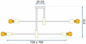 Toolight Závěsná svítilna APP733-8C Zlatá