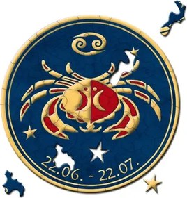 CURIOSI Kulaté puzzle Zvěrokruh: Rak / 33 dílků / průměr 9 cm
