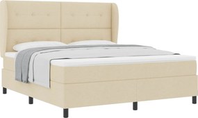Postel s boxspringem s čelo Krémová 180 x 200 cm textil 3340583
