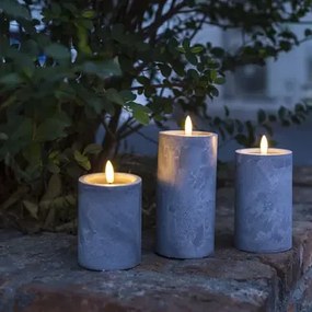 SOLIGHT Sada LED svíček s časovačem šedá / 3 ks / 10-15 cm / 2x AA