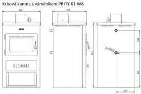 Krbová kamna s výměníkem PRITY K1 W8