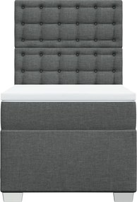 Box spring postel s matrací tmavě šedá 90x200 cm textil 3292686