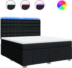 Box spring postel s matrací černá 180x200 cm textil 3294063