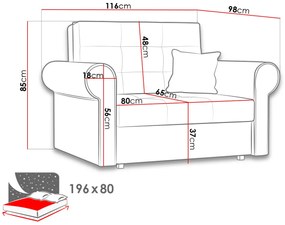 Rozkládací křeslo BELA SILVER 1 - modré