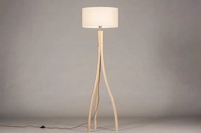 Stojací designová lampa Arbon White and Wood