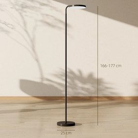 HOMCOM LED stojací lampa s magnetickým dálkovým ovládáním, flexibilně nastavitelná, otočná, kov, černá