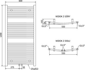 Mexen Ares, topné těleso 1200 x 600 mm, 620 W, černá, W102-1200-600-00-70
