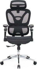 Kancelářská ergonomická židle PORTE — síťovina, černá