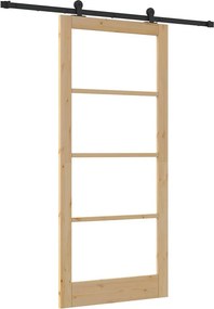 Posuvné dveře ORKDAL 93 x 211 cm Masivní borové dřevo a sklo 3332009