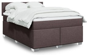 Box spring postel s matrací tmavě hnědá 140x200 cm textil 3288207