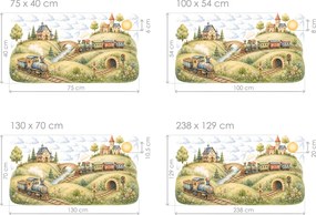 Kopečkov Vláčkov samolepky na zeď pro kluky arch 75 x 40 cm
