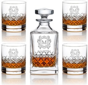 Dekorant Whisky set s monogramem Grosvenor 1+4