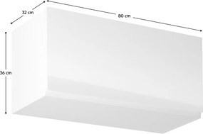 Horní skříňka, bílá / bílý extra vysoký lesk, AURORA G80K
