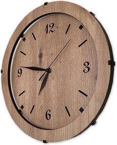 Li-Go Dřevěné hodiny nástěnné "Kruh klasik" dub světlý velikost svítidla/hodin: 31 cm
