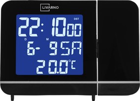 Livarno® Rádiobudík s projekcí času (černá)