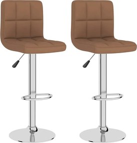 Barové židle 2 ks hnědé textil 334242