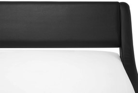 Černá matná kožená postel 180x200 cm AVIGNON Beliani