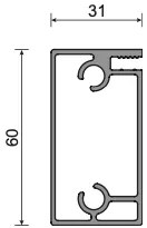 Volpato Příčník stolové podnože IN/OUT eloxovaný hliník Délka vzpěry: Na míru (m)