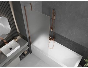 Mexen Next, vanová zástěna 1-křídlová 80 x 150 cm, fixní křídlo, 6 mm námraza sklo, růžové zlato profil, 895-080-000-00-30-60