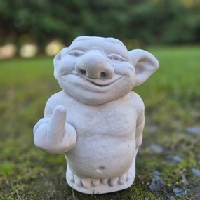 Troll Fuck You Betonová zahradní figurka 26 cm 7 kg ozdoba do zahrady