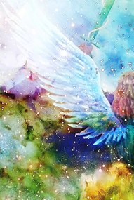 Obraz vesmírný anděl Velikost (šířka x výška): 70x90 cm