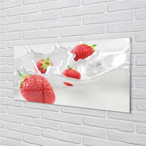 akrylový obraz jahodové mléko 100x50 cm