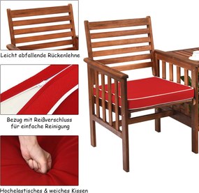 Costway Zahradní lavice se stolem 2 místná dřevěná s podsedákem a otvorem