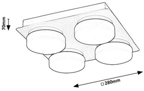 Rabalux 75004 - LED Stropní koupelnové svítidlo ATTICHUS 4xLED/5,2W/230V IP44
