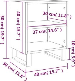 vidaXL Noční stolek 40 x 30 x 50 cm kompozitní dřevo [826802] Barva: Černá