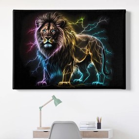 Obraz na plátně - barevný Lev (celé tělo) FeelHappy.cz Velikost obrazu: 150 x 100 cm
