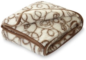 Wooline Vlněná deka 140x200 cm, motiv zlatá očka