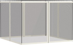 Outsunny Odpuzovače Komárů pro Altán Marquee Zahradní Pavilon 3 x 4 m - sada 4 zipových odpuzovačů komárů + upevňovací háky - polyester nylon | Aosom
