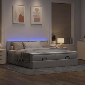 Osmanský rám postele s matracíes taupe 200x200cm textil 3312833