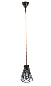 Závěsná Tiffany lampa modré kamínky Blue Gems – 15x115 cm