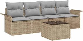 Set pohovek 5 ks Béžová polyratan 3345230
