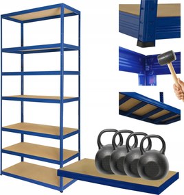 Kovový regál skladový stojan Helios 270x110x30 cm 7Px400 kg Pevný Nebe