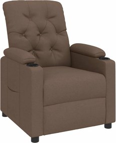 Polohovací křeslo hnědé textil 339106