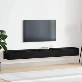 Nástěnná skříň 2 ks Černý dub 102 x 30 x 20 cm Kompozitní dřevo 3333075