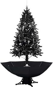 Sněžící vánoční stromek s deštníkovým stojanem černý 190 cm PVC 289934
