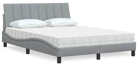 Postel s matrací Hanko světle šedá 120 x 200 cm textil 3310517