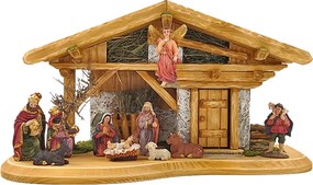 AMADEA Dřevěný betlém s figurkami 44 cm