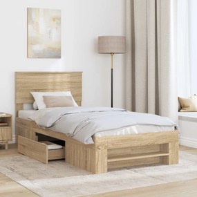 Rám postele s čelo Sonoma dub 80 x 200 cm Kompozitní dřevo 3408811