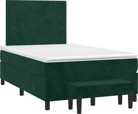 Box spring postel s matrací tmavě zelená 120 x 200 cm samet 3137716