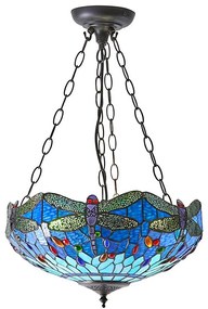 Endon 64075 - Lustr na řetězu Tiffany DRAGONFLY 3xE27/60W/230V pr. 41 cm