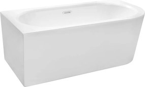 Besco Avita A-line asymetrická vana volně stojící 170 x 75 cm pravá sifon bílá barva černá VANAVITAL17PWBW