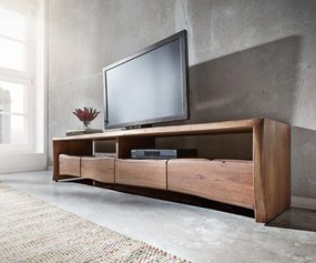 TV stolek Live Edge 230 cm akácie hnědá 4 zásuvky