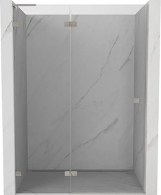 Mexen, Mexen Lunar L levé otočné sprchové dveře 140 cm, transparentní, broušený nikl - 834L-140-000-97-00-L