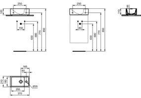 Ideal Standard Tempo - Umyvátko 370x210 mm, otvor vpravo, bílá E211201