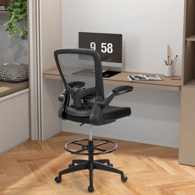 Costway Počítačové křeslo ze síťoviny s vysokým opěradlem a vyklápěcími