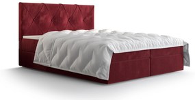 Manželská postel Boxspring 140 cm Athena Comfort (bordó) (s matrací a úložným prostorem). 1055751